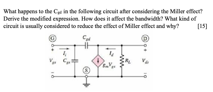 Solved What happens to the Cgd ﻿in the following circuit | Chegg.com
