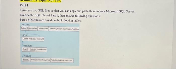 Solved Part 1 I give you two SQL files so that you can copy | Chegg.com