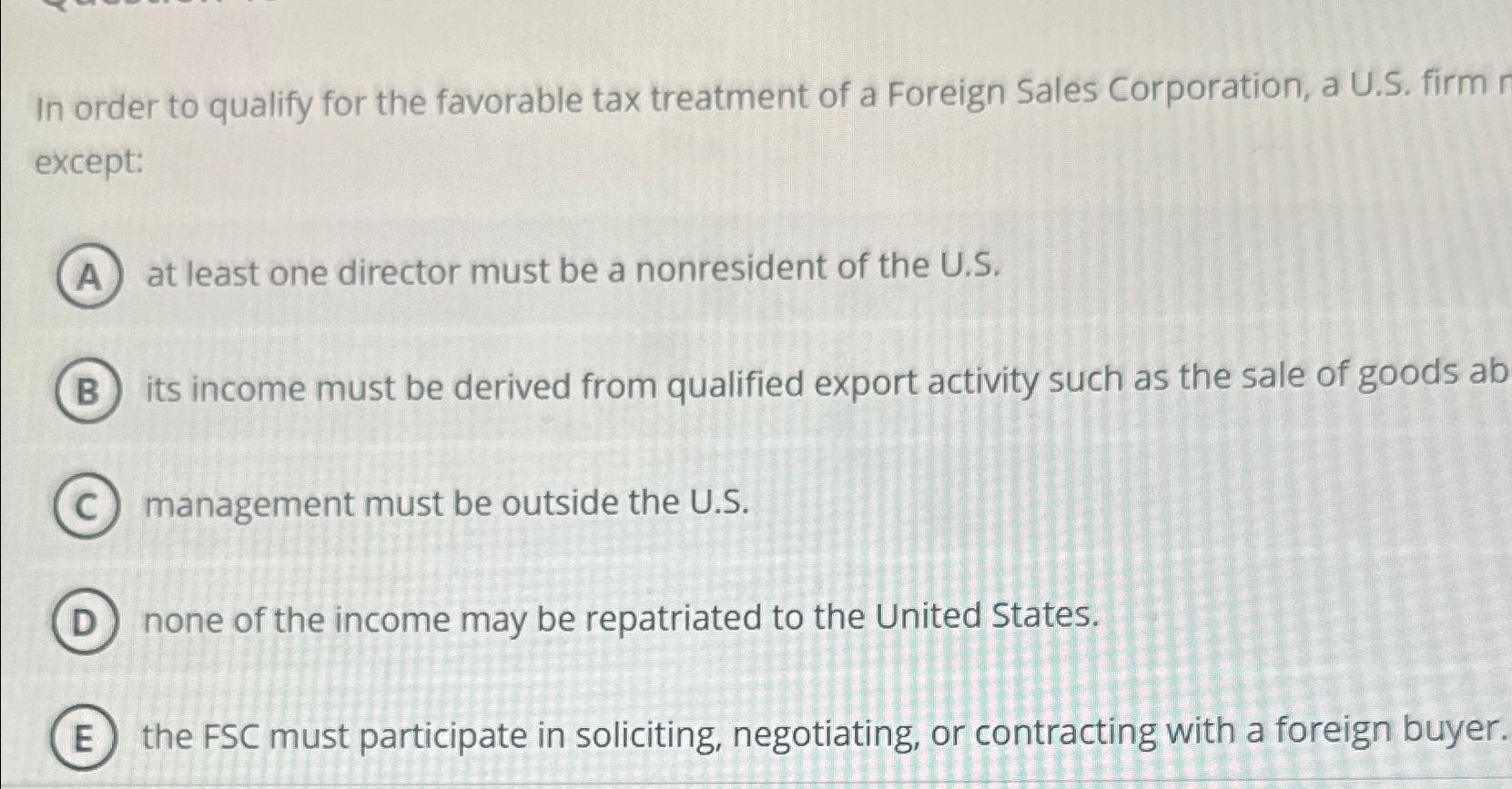Solved In order to qualify for the favorable tax treatment | Chegg.com