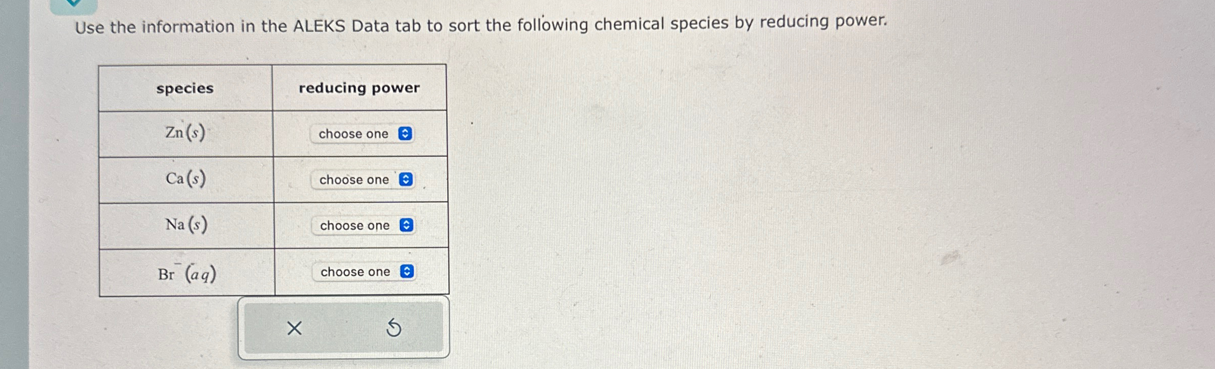 Solved Use the information in the ALEKS Data tab to sort the | Chegg.com