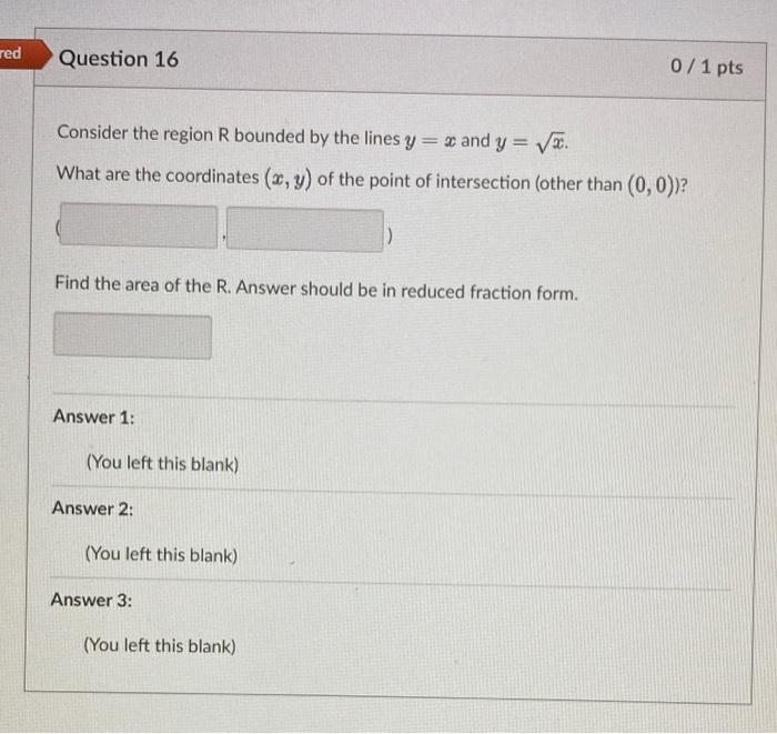 Solved Consider the region R bounded by the lines y=x and | Chegg.com