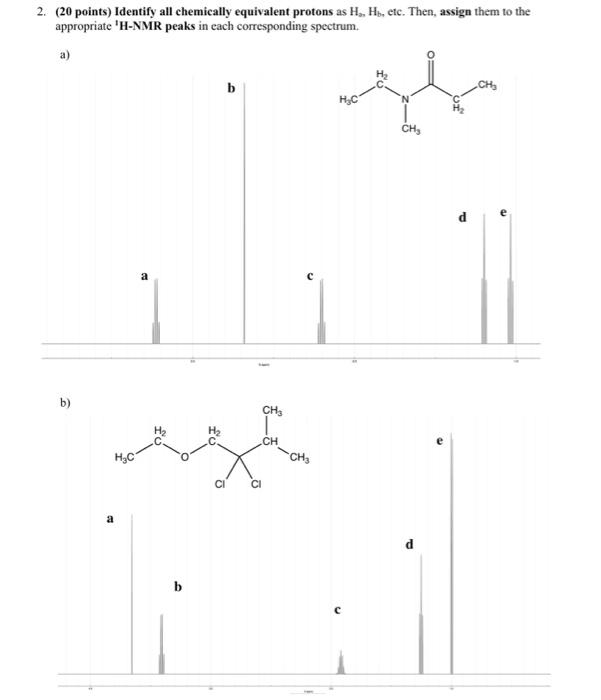 Solved Identify all chemically equivalent protons as Ha, Hb, | Chegg.com