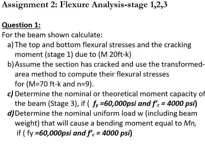 Solved Assignment 2: Flexure Analysis-stage 1,2,3 Question | Chegg.com