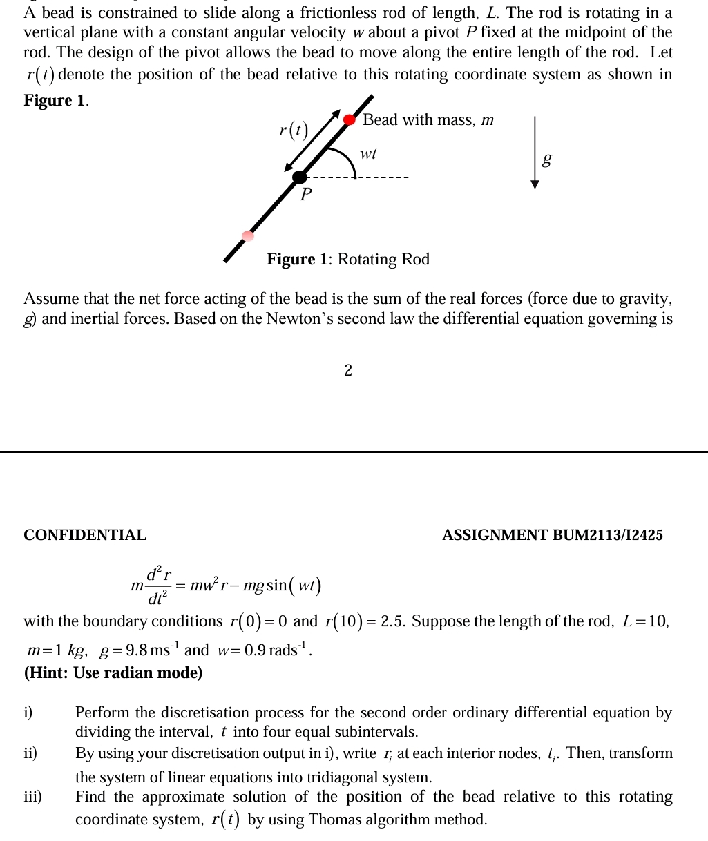 Solved A bead is constrained to slide along a frictionless | Chegg.com