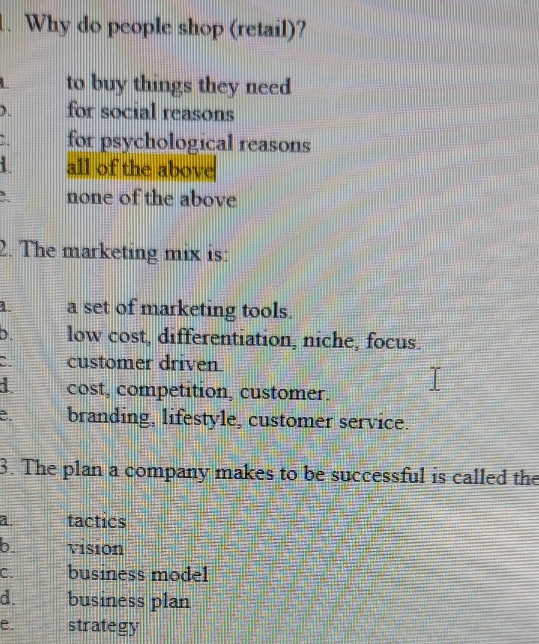 Solved 1. Why do people shop (retail)? to buy things they | Chegg.com