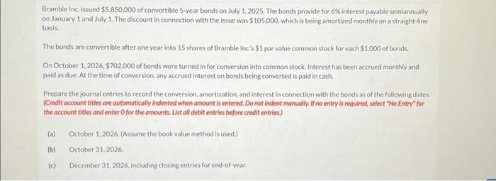 Solved (To record amortization of discount on bonds) Oct. | Chegg.com