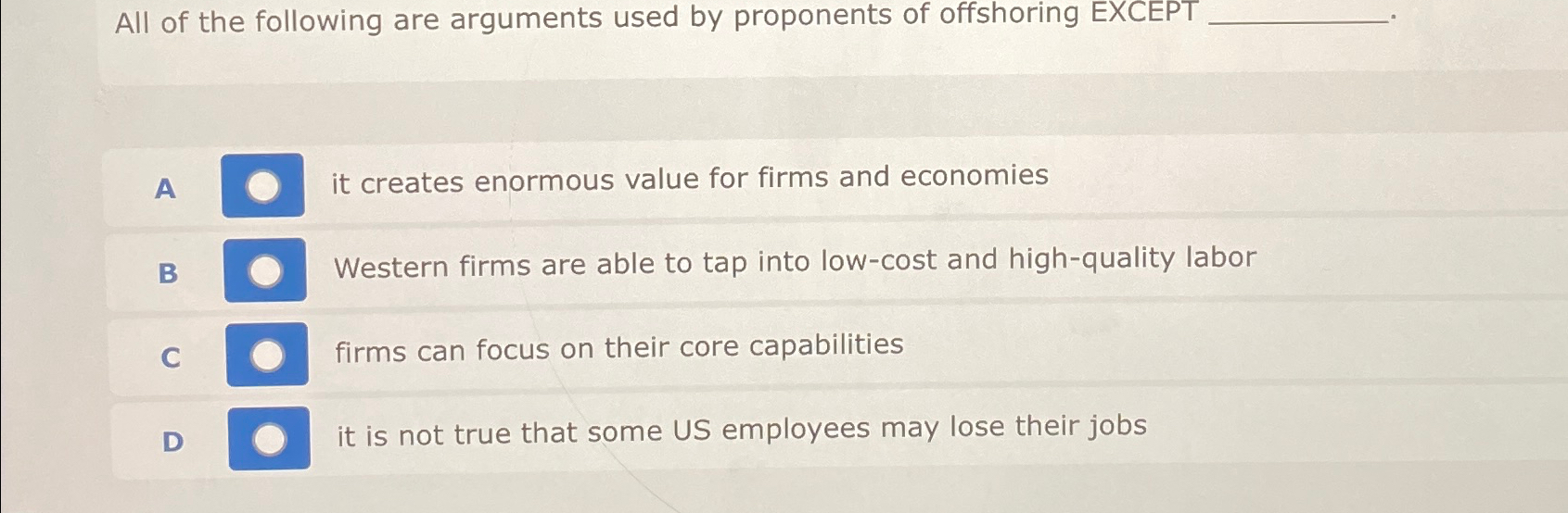 Solved All of the following are arguments used by proponents | Chegg.com