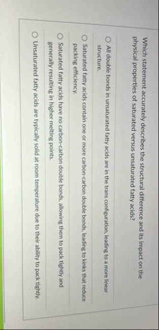 Solved Which statement accurately describes the structural | Chegg.com