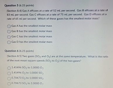 Solved Please answer questions 5 ﻿and 6. ﻿Question 5 (6.25 | Chegg.com