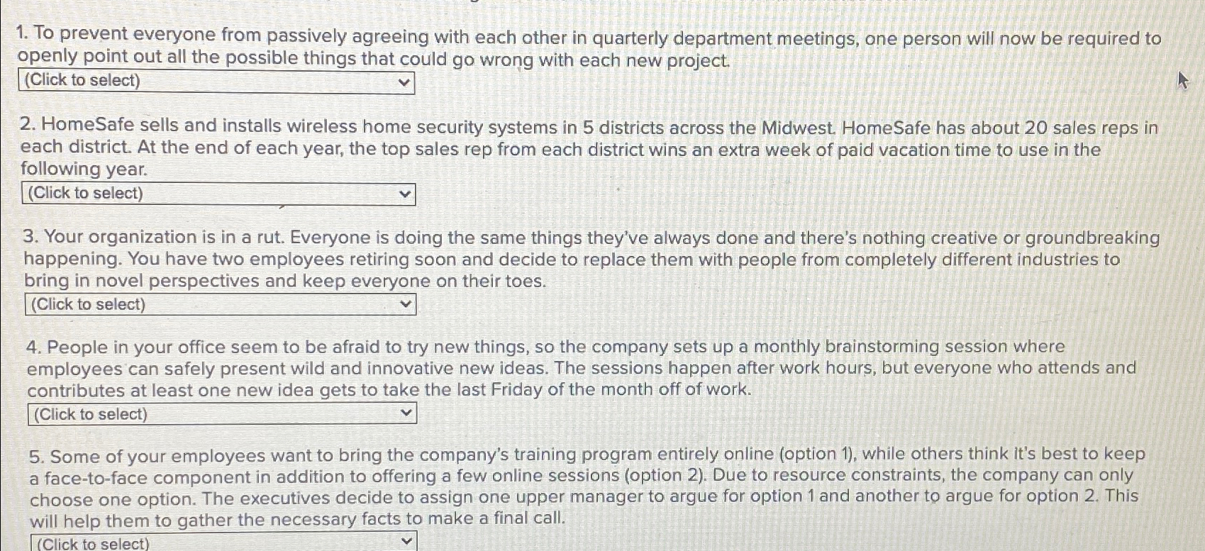 Solved To prevent everyone from passively agreeing with each | Chegg.com