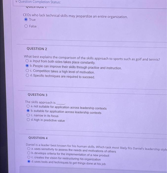 Solved Question Completion Status: QUESTION T CEOS who lack | Chegg.com