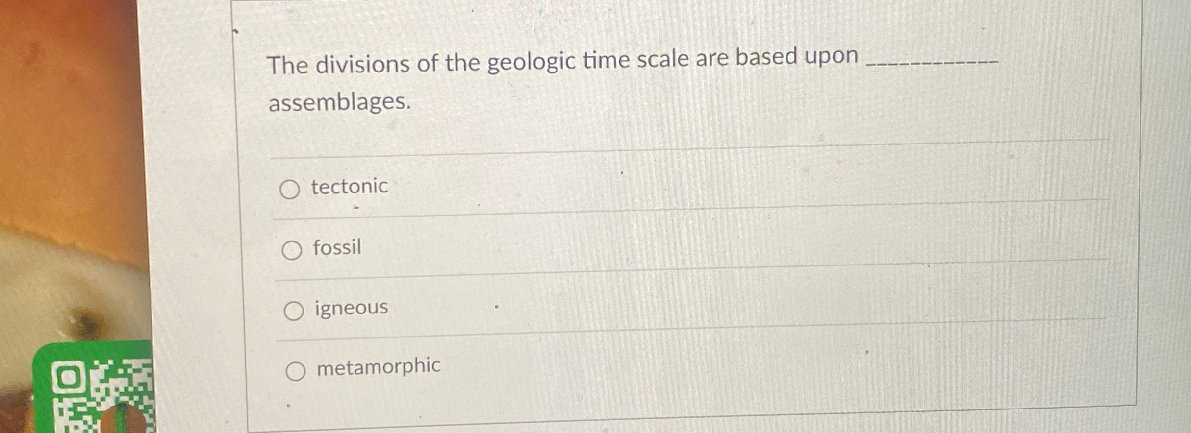 Solved The divisions of the geologic time scale are based | Chegg.com