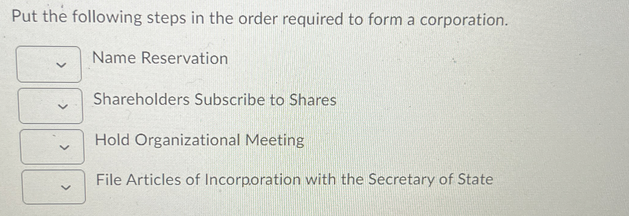 Solved Put the following steps in the order required to form | Chegg.com