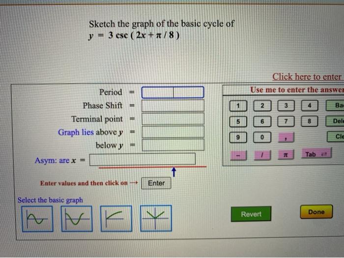 Solved Sketch the graph of the basic cycle of y = 3 csc (2x | Chegg.com