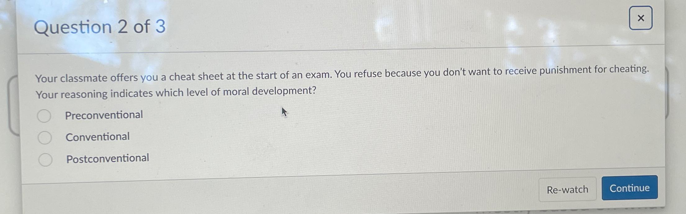 Solved Question 2 ﻿of 3Your classmate offers you a cheat | Chegg.com