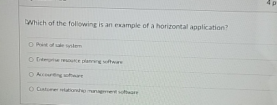 Solved Which of the following is an example of a horizontal | Chegg.com