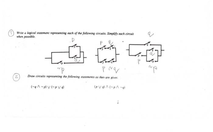 Solved Write a logical statement representing each of the | Chegg.com