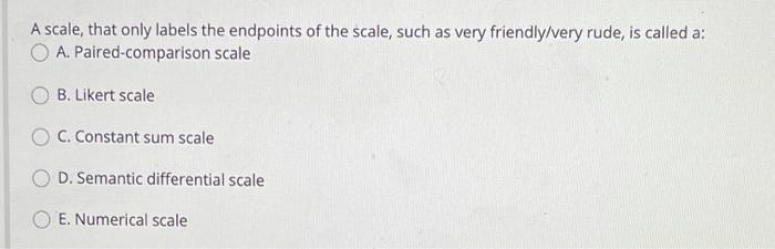 Solved A scale, that only labels the endpoints of the scale, | Chegg.com