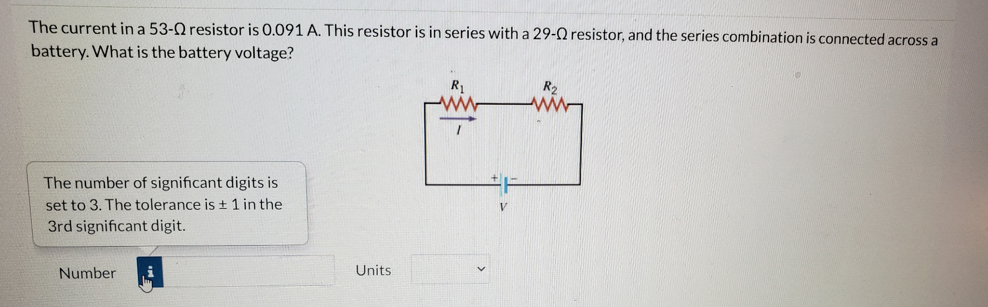 Solved The current in a 53-Ω ﻿resistor is 0.091 ﻿A. ﻿This | Chegg.com