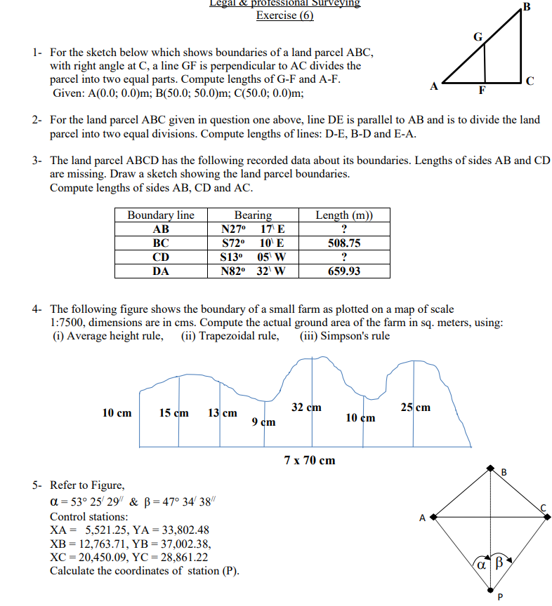 Solved Exercise (6)1- ﻿For the sketch below which shows | Chegg.com