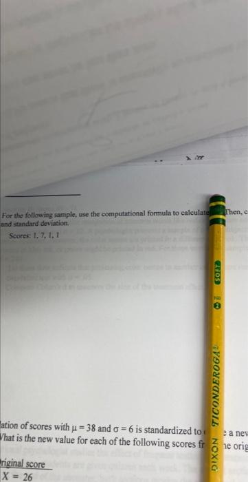 Solved a7. For the following sample, use the computational | Chegg.com