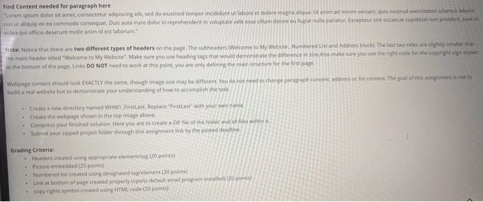 Solved troduction: paly skills learned in the fiTML, | Chegg.com