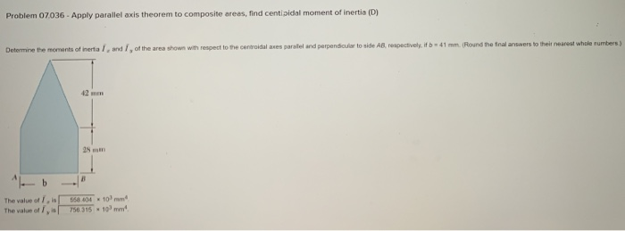 Solved Problem 07.036 - Apply parallel axis theorem to | Chegg.com