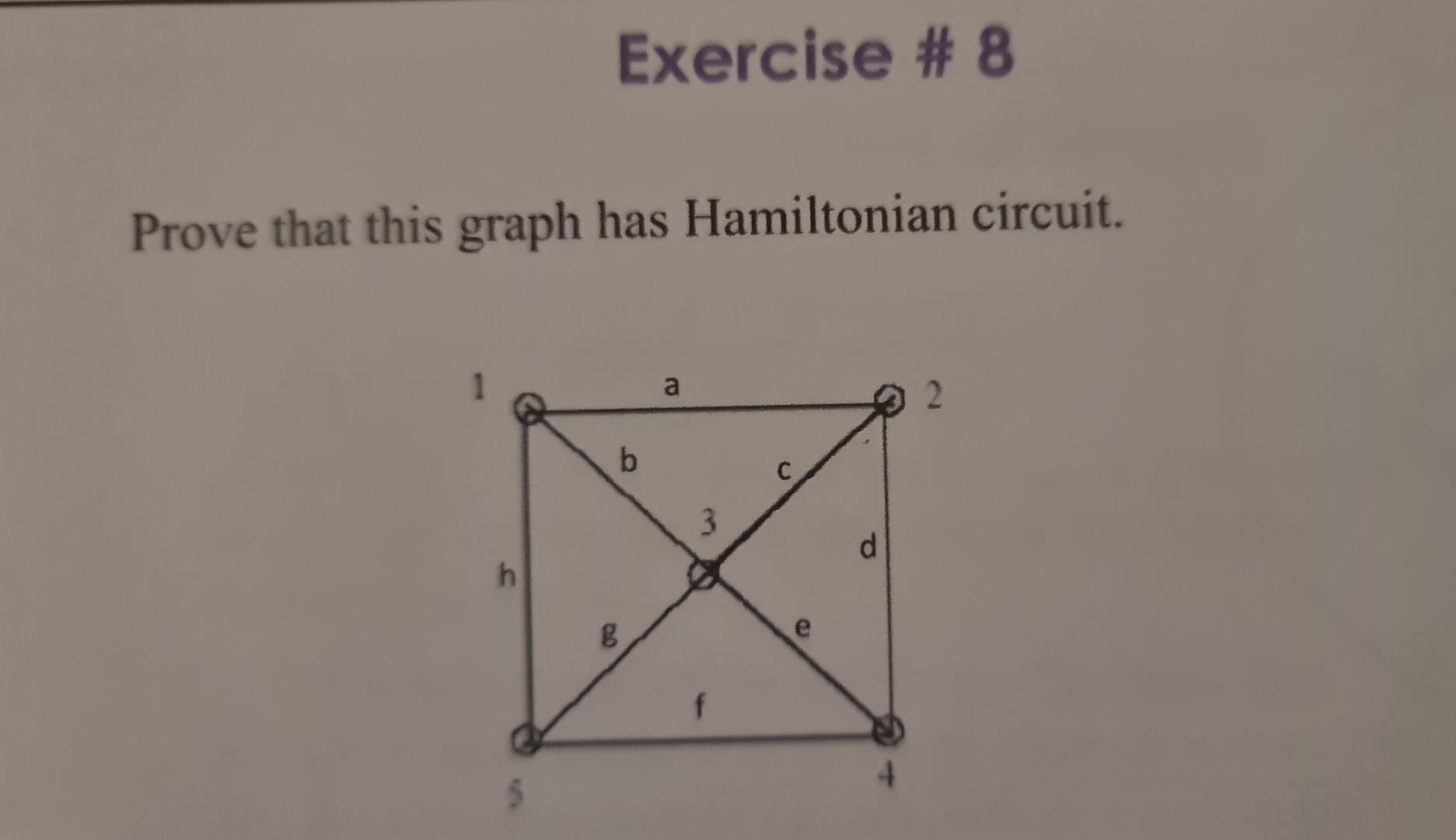 Solved Exercise # 8 Prove that this graph has Hamiltonian | Chegg.com