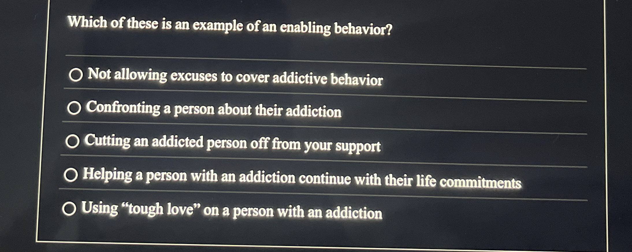 Solved Which of these is an example of an enabling | Chegg.com