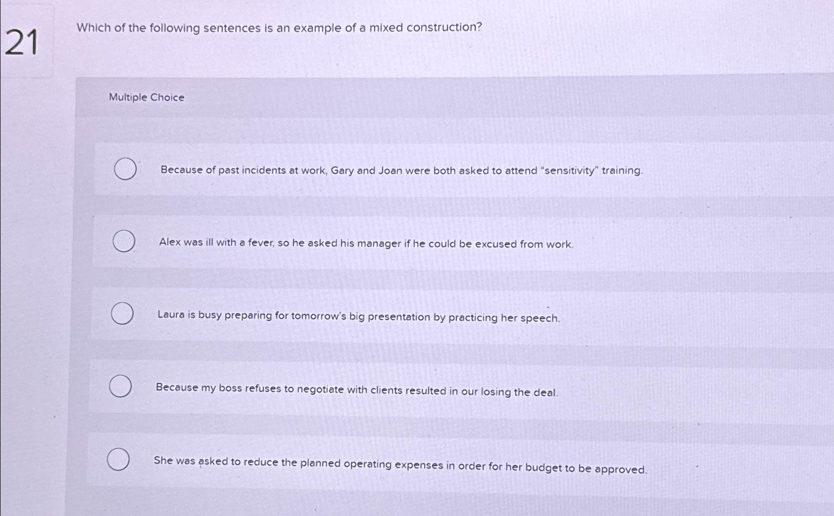 Solved Which of the following sentences is an example of a | Chegg.com