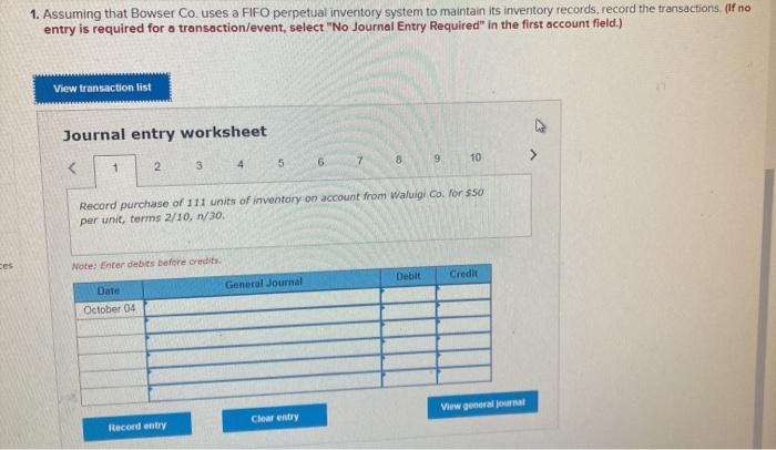 Solved Problem 6-6A Record transactions using a perpetual | Chegg.com