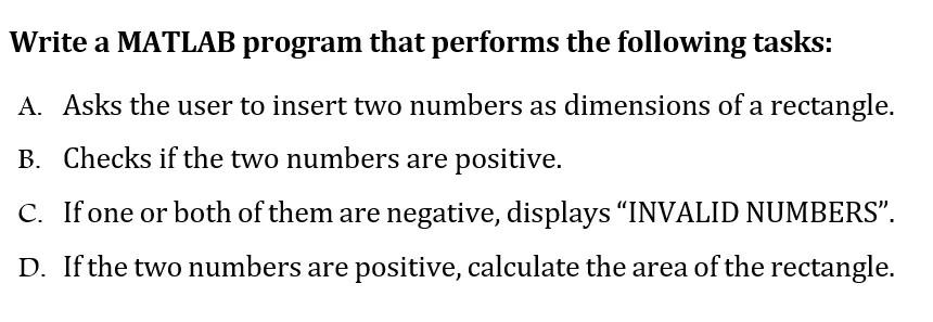 Solved Write a MATLAB program that performs the following | Chegg.com