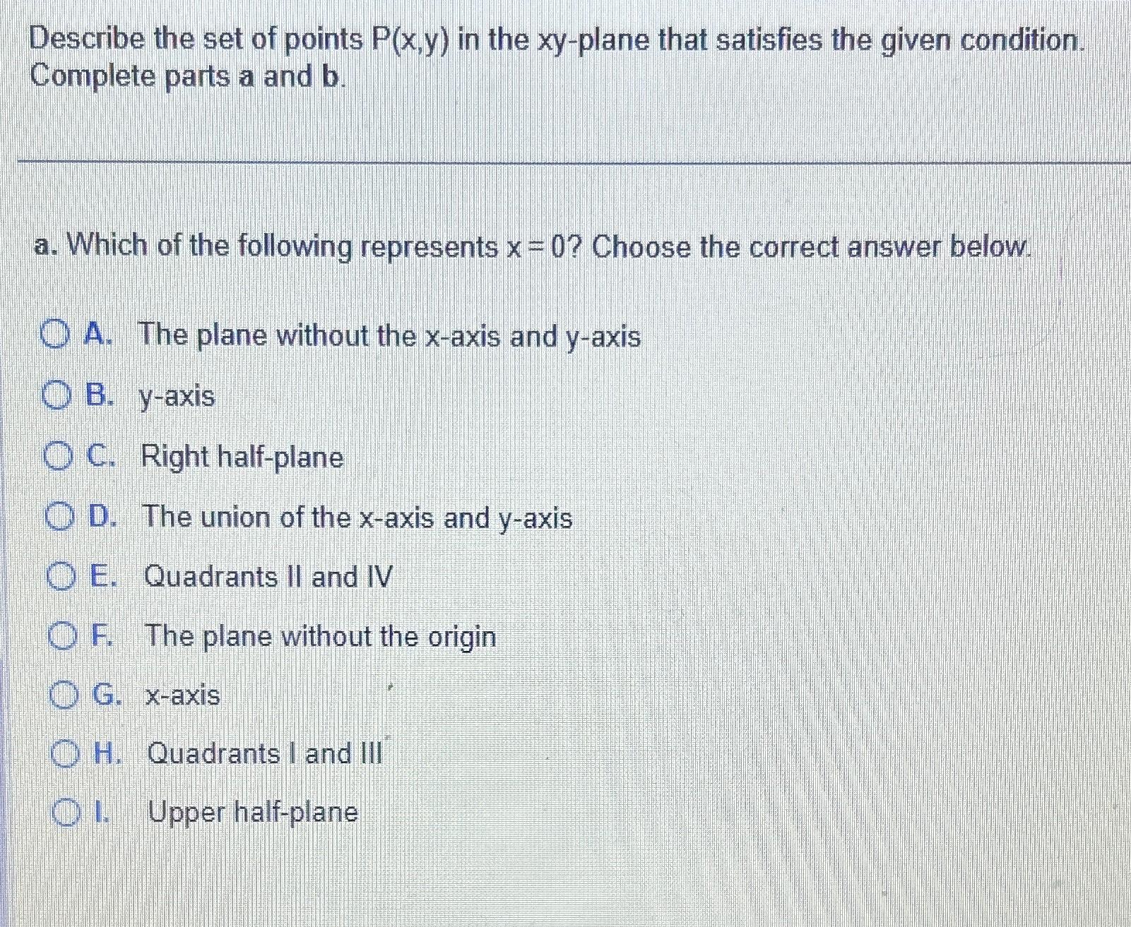 Solved Describe the set of points P(x,y) ﻿in the xy-plane | Chegg.com