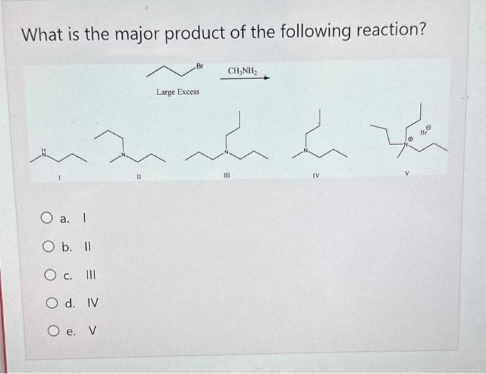 Solved What is the major product of the following reaction? | Chegg.com