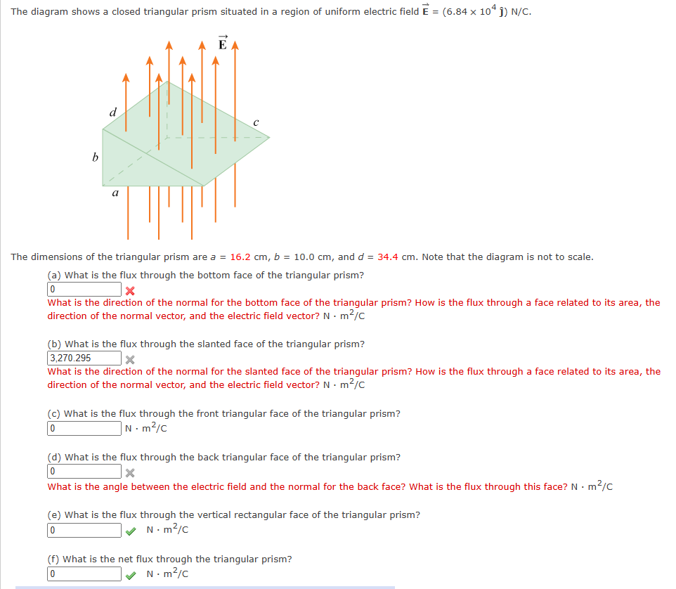 Solved The diagram shows a closed triangular prism situated | Chegg.com