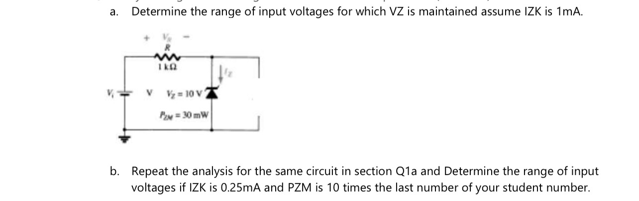 Solved A ﻿determine The Range Of Input Voltages For Which