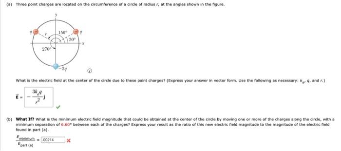 Solved (a) Three point charges are located on the | Chegg.com
