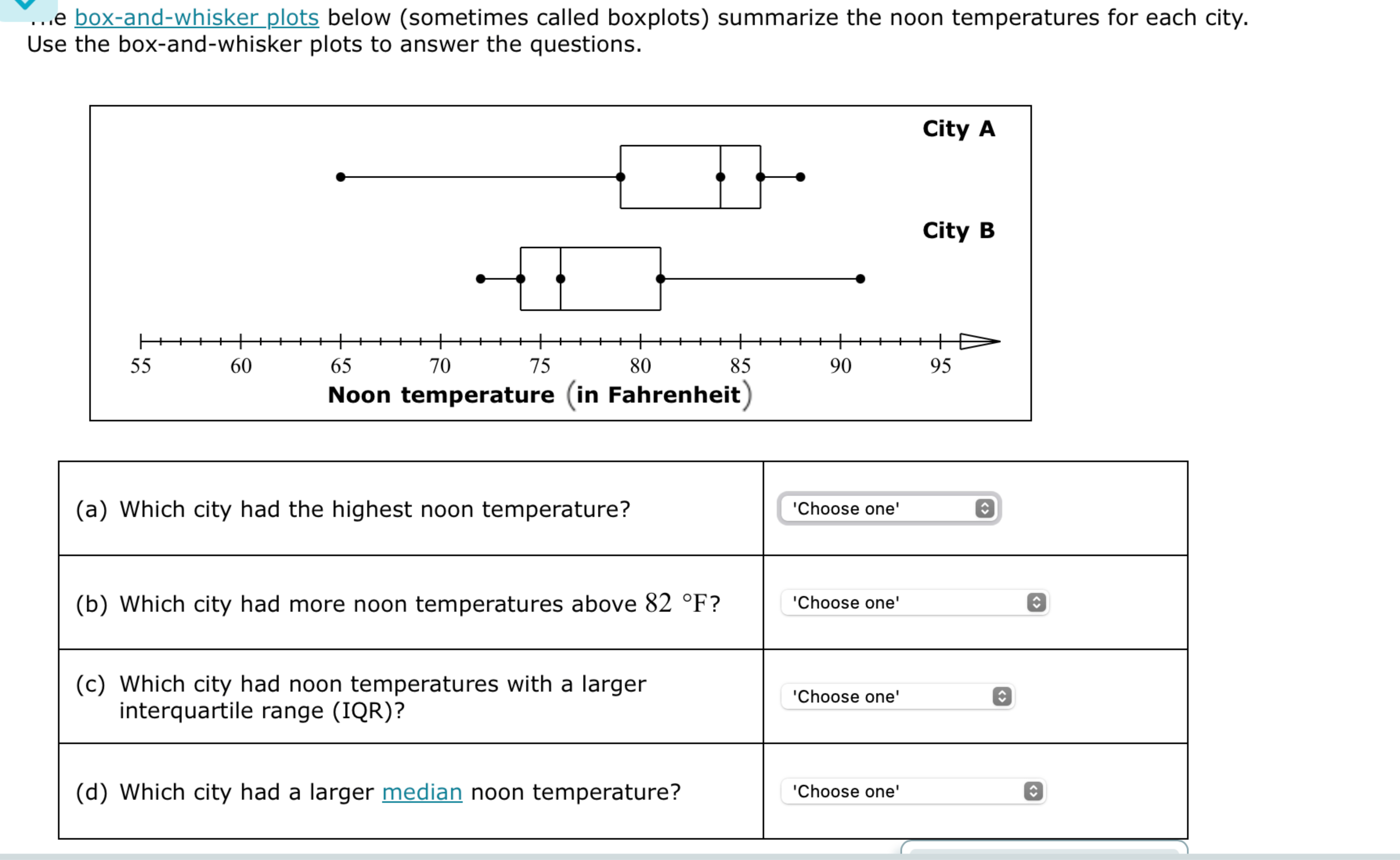 Solved The box-and-whisker plots below (sometimes called | Chegg.com