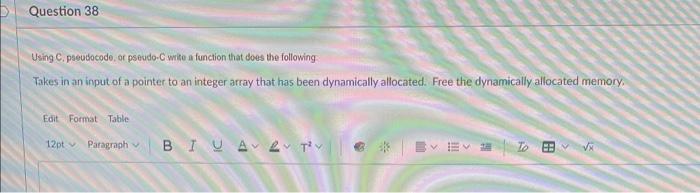 Solved Using C, write a function that does the | Chegg.com