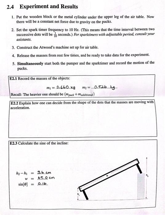 101L/103L EXPERIMENT 2 MOTION WITH CONSTANT | Chegg.com