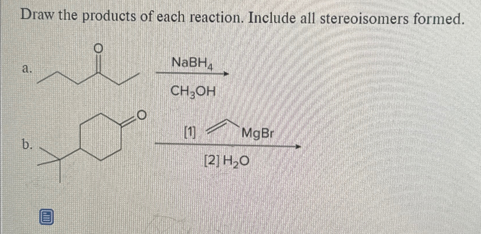 Solved Draw the products of each reaction. Include all | Chegg.com