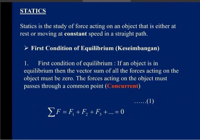 Solved Static = equilibrium Examples of static equilibrium | Chegg.com