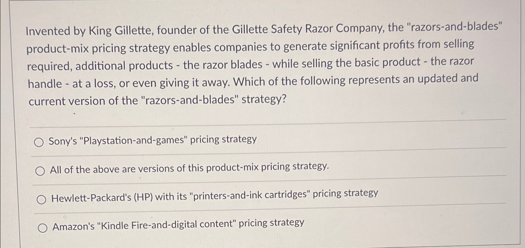 Solved Invented by King Gillette, founder of the Gillette | Chegg.com