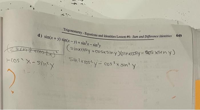 Solved Trigonometry - Equations and Identities Lesson #6: | Chegg.com