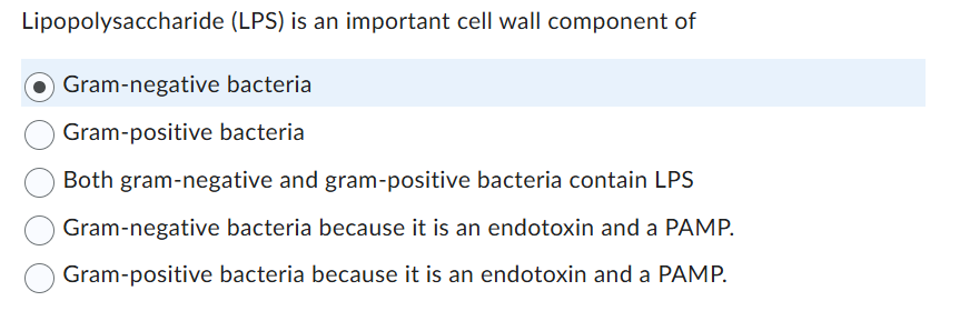 Solved Lipopolysaccharide (LPS) ﻿is an important cell wall | Chegg.com