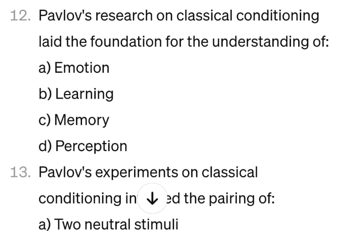 Solved Pavlov's research on classical conditioning laid the | Chegg.com