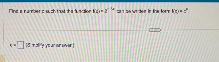 Solved Find a number c such that the function f(x)=2−3x can | Chegg.com