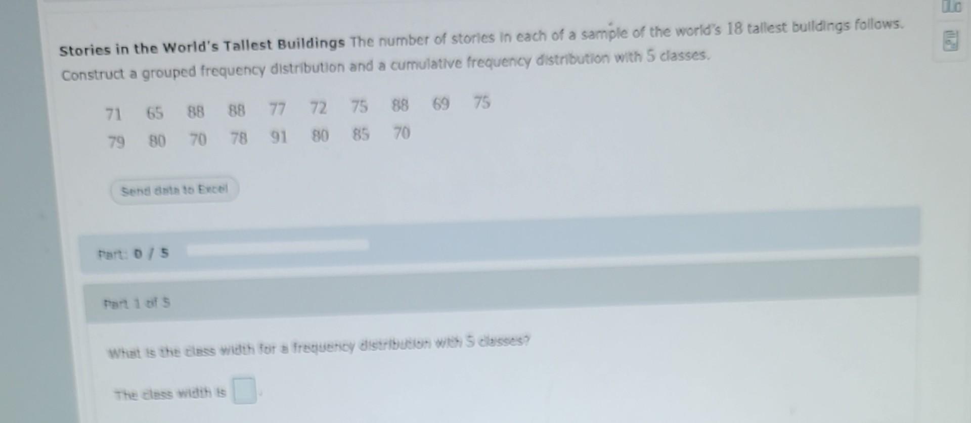 Solved Stories in the World's Tallest Buildings The number | Chegg.com