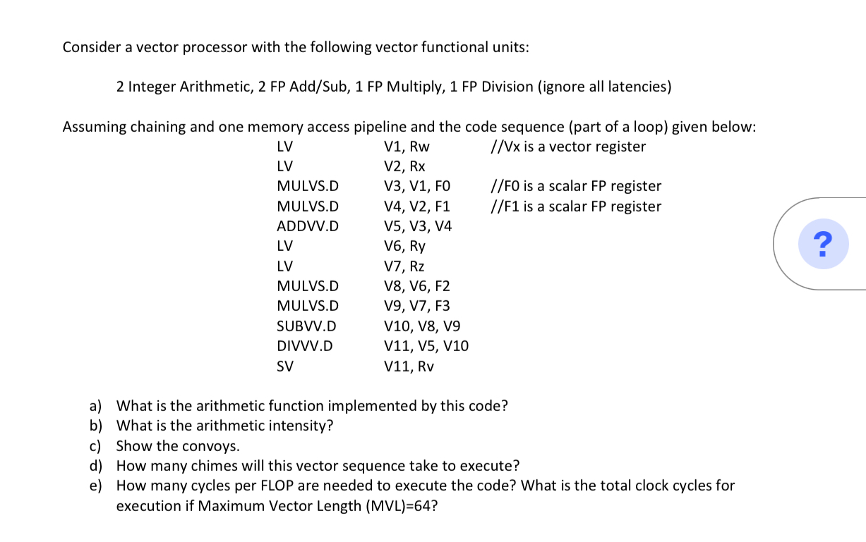 Solved Consider a vector processor with the following vector | Chegg.com