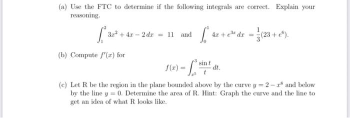 Solved (a) Use the FTC to determine if the following | Chegg.com